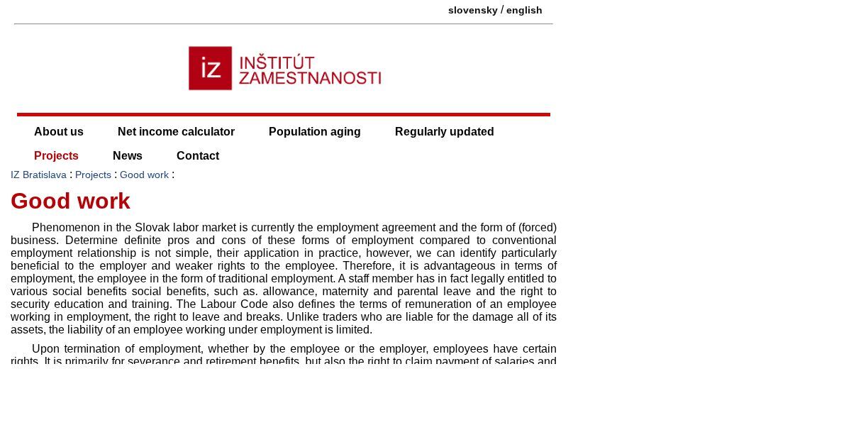 Good work - Employment Institute