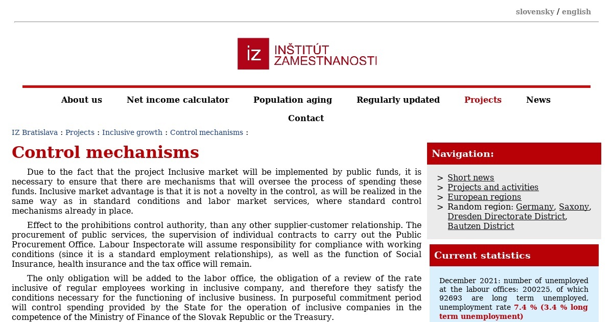 Control mechanisms - Employment Institute