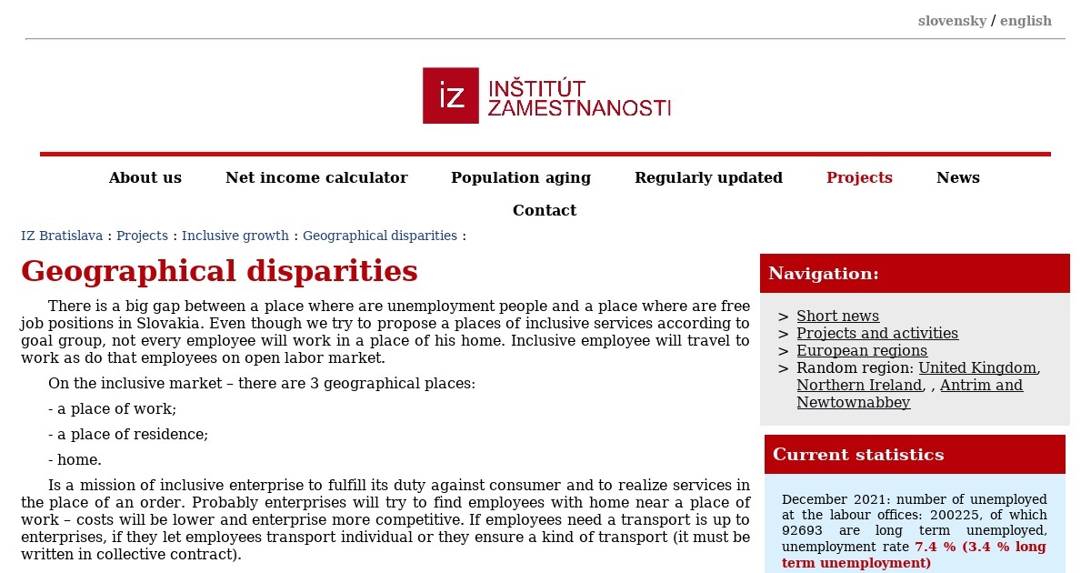 Geographical disparities - Employment Institute